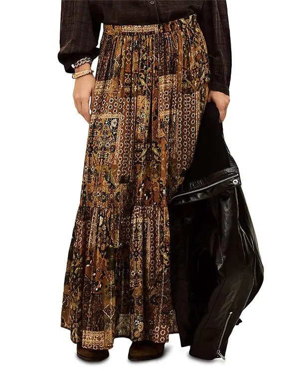 Ba&sh Pisca Maxi Skirt - Ochre