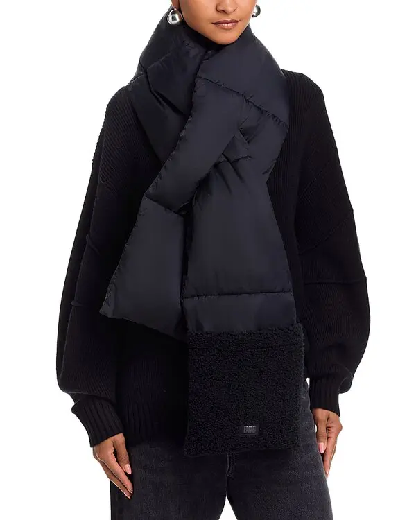 UGG Fluff Packable Puffed Scarf - Black