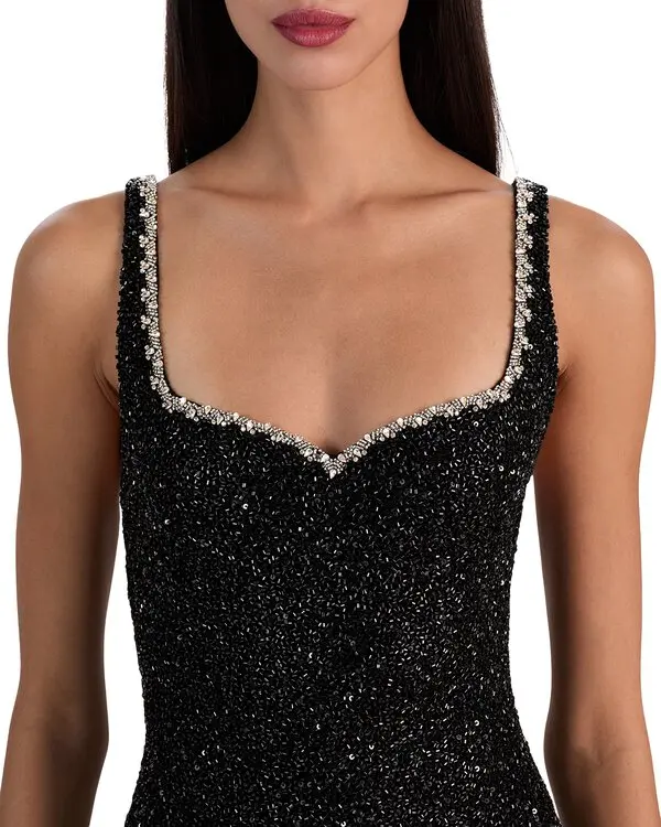 Alice + Olivia Eve Embellished Sweetheart Dress