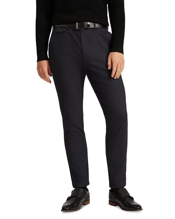 Ted Baker London Slim Fit Houndstooth Trousers - Navy