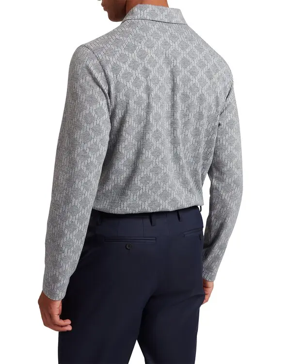 Ted Baker London Imlad Long Sleeve Diamond Jacquard Polo