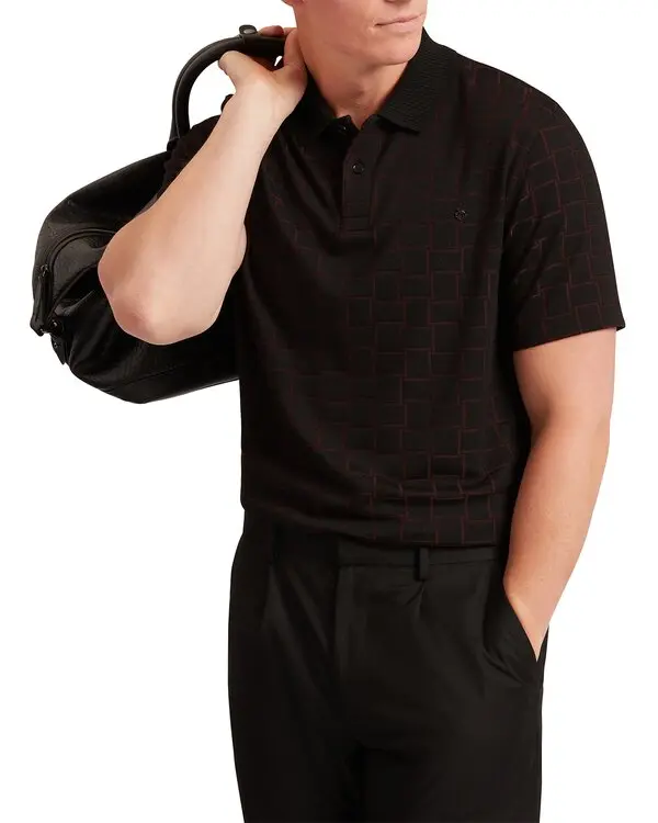 Ted Baker London Eduard Short Sleeve Square Jacquard Polo