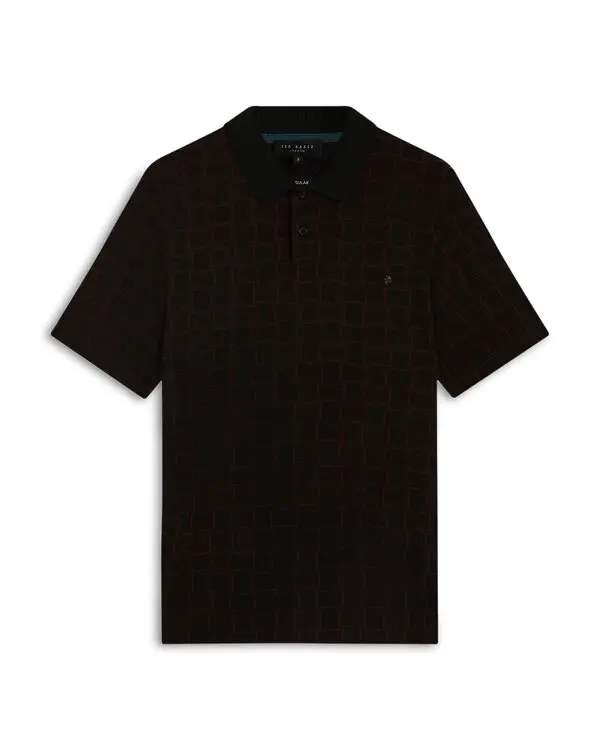 Ted Baker London Eduard Short Sleeve Square Jacquard Polo