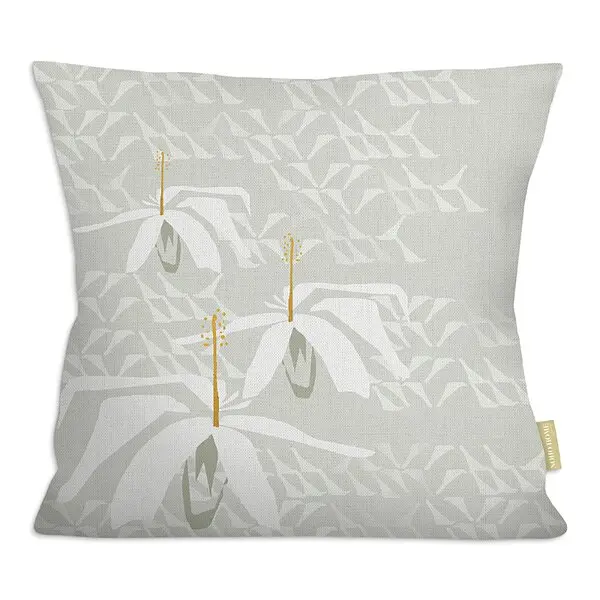 NOHO HOME Koki'o Ke'oke'o Square Pillow Cover - Silver