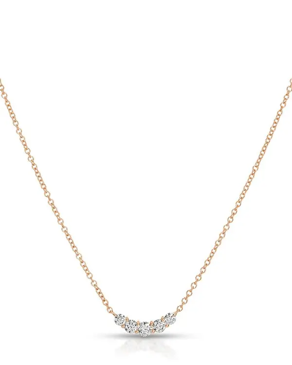 Ef Collection 14k Yellow Diamond Curved Bar Necklace - Gold