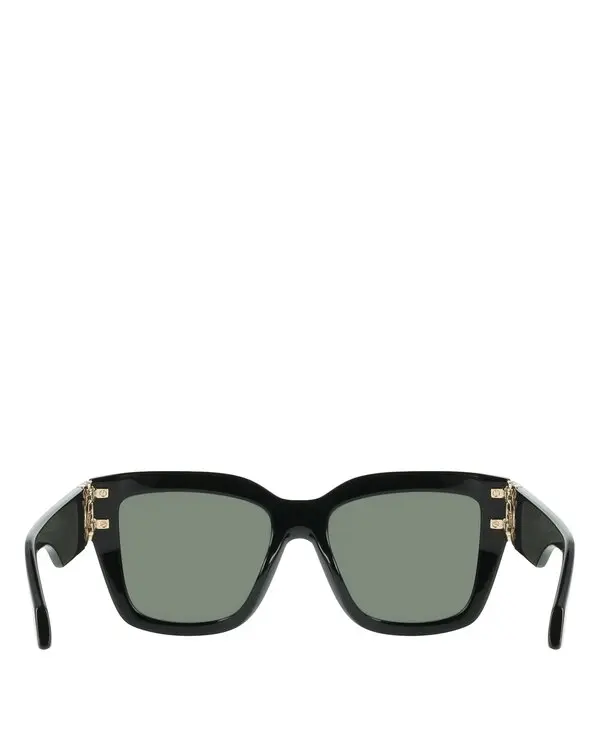FERRAGAMO Gancini Chain Hinge Square Sunglasses 55mm - Black