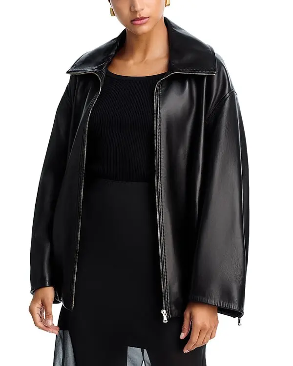 Nour Hammour Noah Leather Jacket In Black - 70% Off | Editorialist