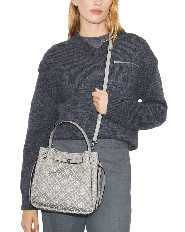 Tory Burch Romy T Monogram Bucket Bag