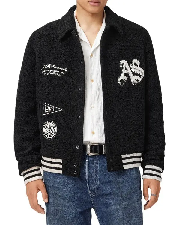 ALLSAINTS Baum Textured Varsity Jacket