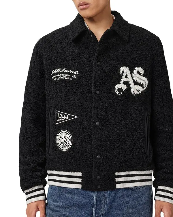 ALLSAINTS Baum Textured Varsity Jacket