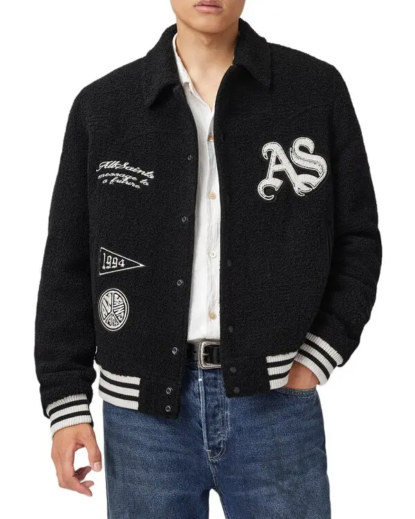 ALLSAINTS Baum Textured Varsity Jacket