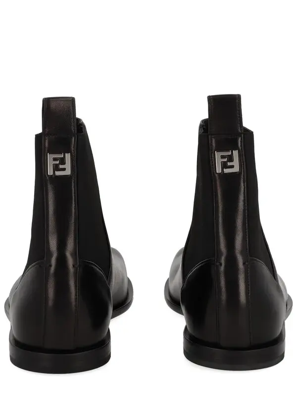 Fendi Chelsea Squared Ff Ankle Boot - Black