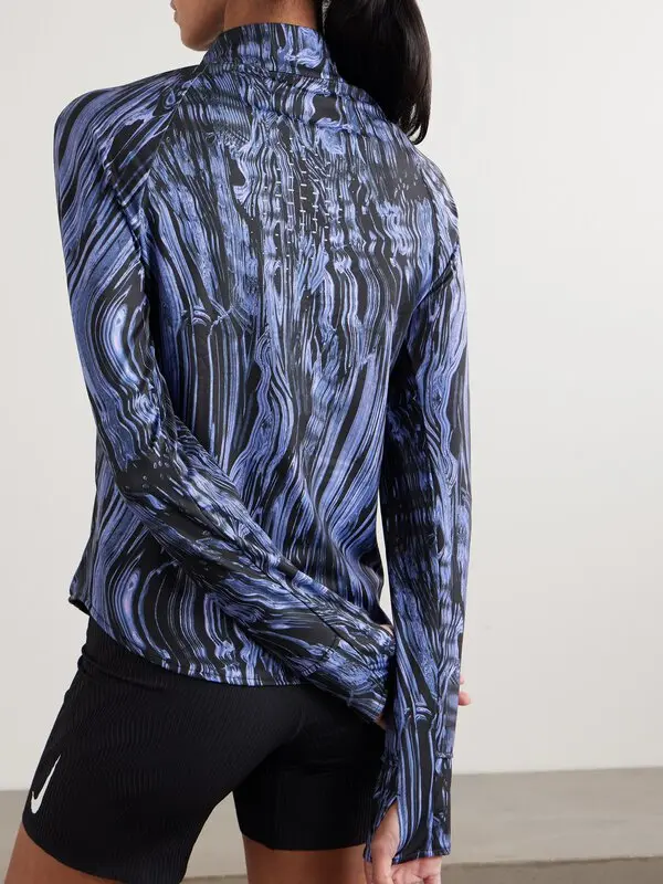 Nike Printed Stretch-shell Half-zip Running Top