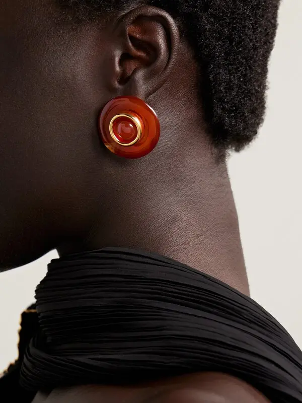 JENNIFER BEHR Devon Gold-plated Carnelian Earrings