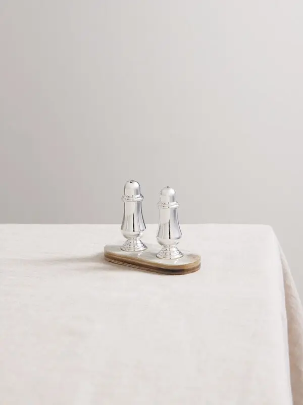 Brunello Cucinelli Plated And Horn Salt And Pepper Shakers - Silver