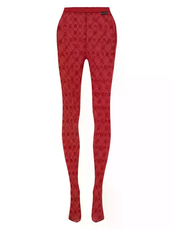 MARINE SERRE Moonogram Patterned Tights - Grey