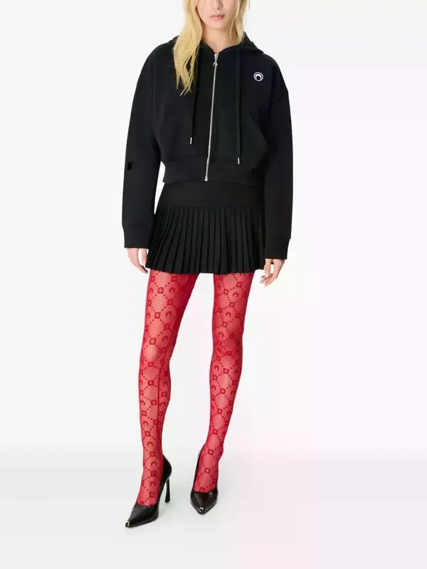 MARINE SERRE Moonogram Patterned Tights - Red