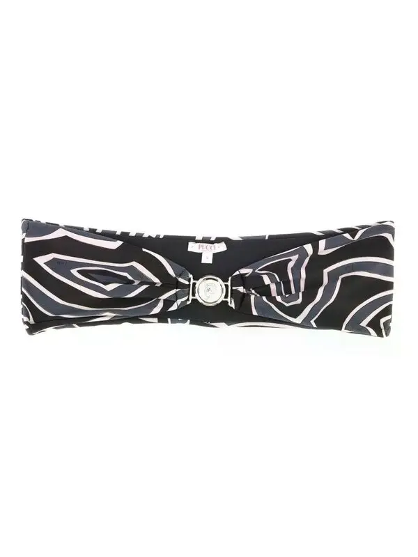 Emilio Pucci Abstract-print Bikini Top - Black