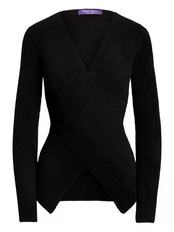 Ralph Lauren V-neck Ribbed Knit Top