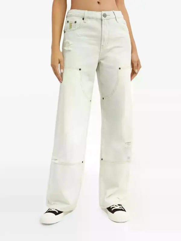 ONETEASPOON Distressed Wide-leg Jeans