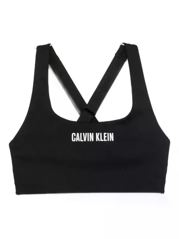 Calvin Klein Logo-print Sports Bra - Black