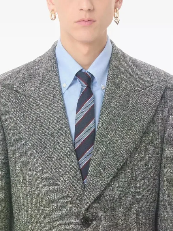 Valentino Garavani Regimental Jacquard Silk Neck Tie - Blue