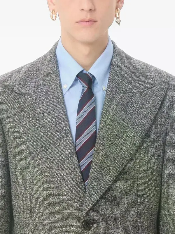 Valentino Garavani Regimental Jacquard Silk Neck Tie - Blue