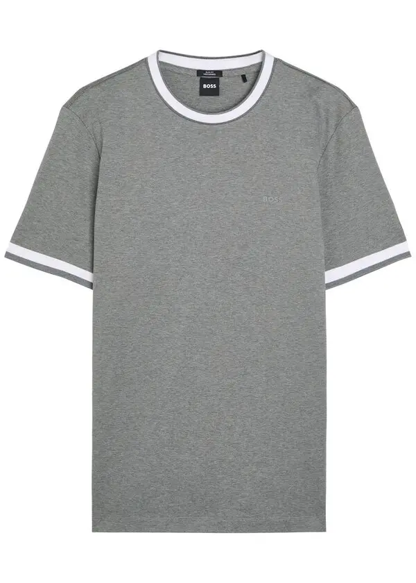 BOSS H-tessler Logo-print Cotton T-shirt - Grey