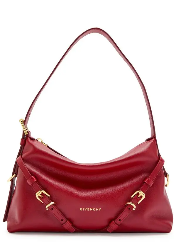 Givenchy Voyou Mini Leather Shoulder Bag - Dark Red