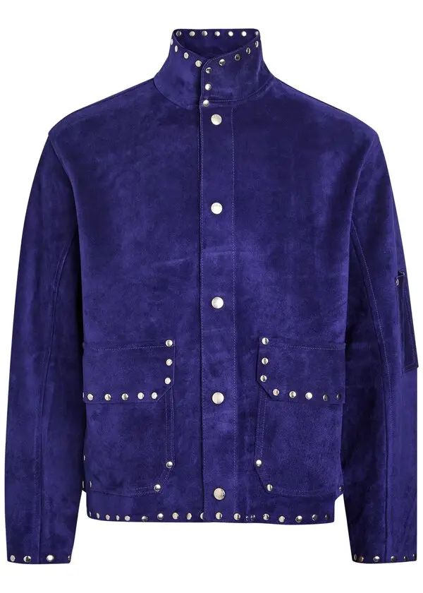 BODE Studded Suede Jacket - Blue