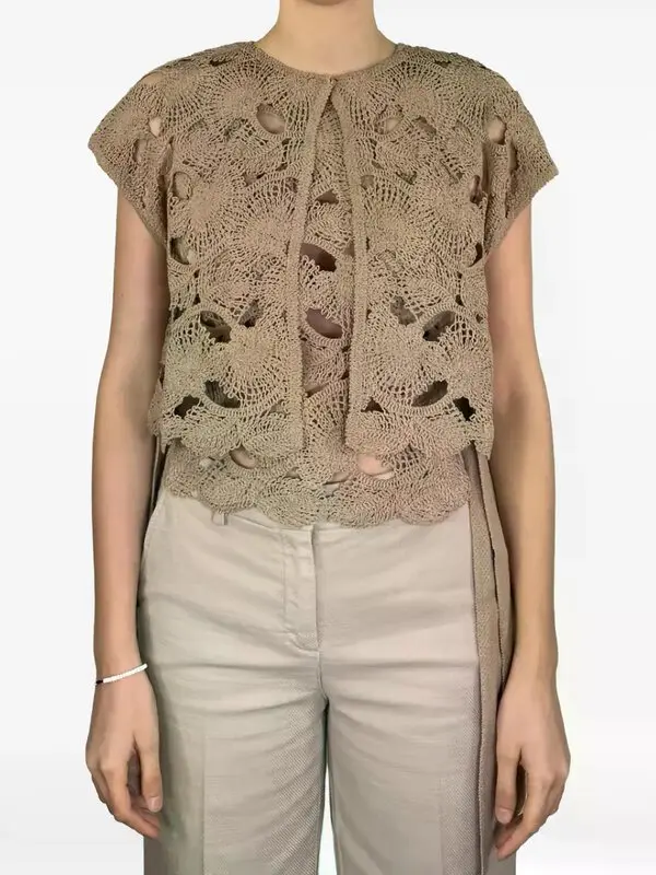 KANGRA Openwork Knit Blouse