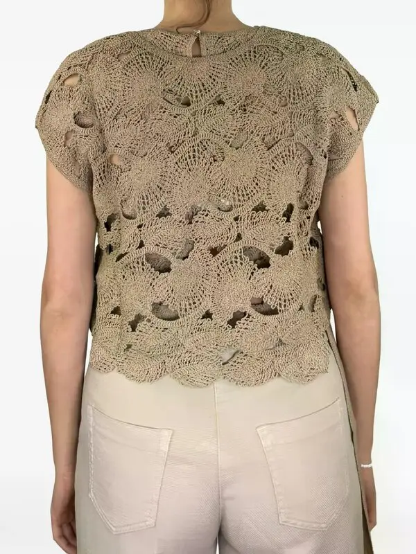 KANGRA Openwork Knit Blouse