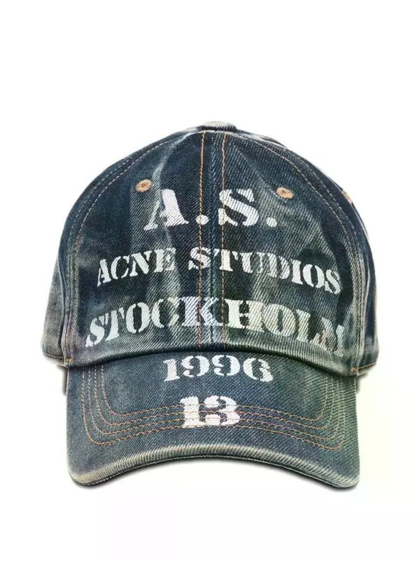 Acne Studios Logo-print Cap - Blue