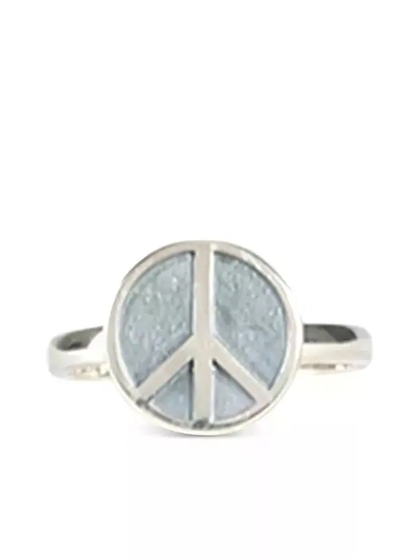 Needles Peace Sign Band Ring - Silver