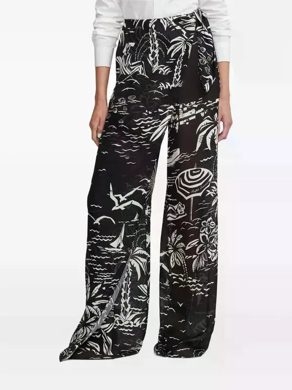 Ralph Lauren Printed Wide-leg Trousers