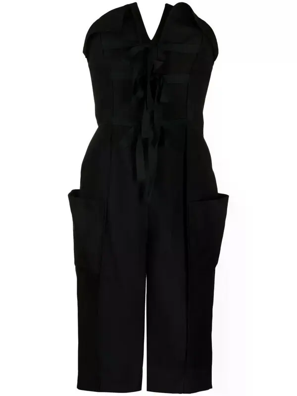Philosophy Di Lorenzo Serafini Strapless Lace-up Playsuit - Black