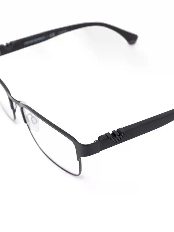 Emporio Armani Logo Square Frame Glasses - Black