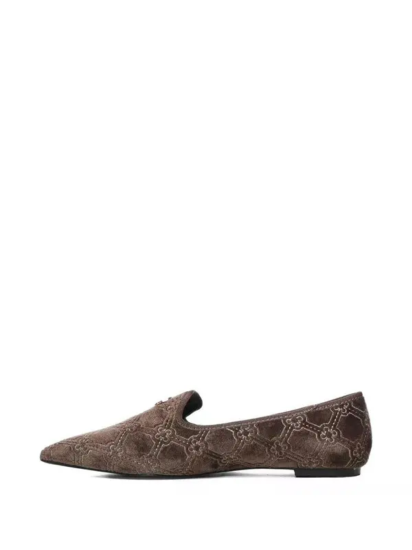 V°73 Embellished Pointed-toe Loafers - Brown