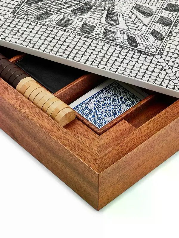 FORNASETTI Cortile Wood Chess Board Box
