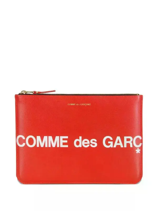 Comme Des Garçons Logo Zip Clutch - Red