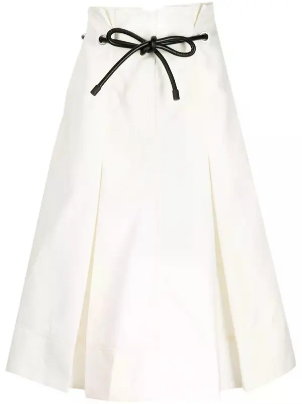 3.1 Phillip Lim Origami Pleated Midi Skirt - White