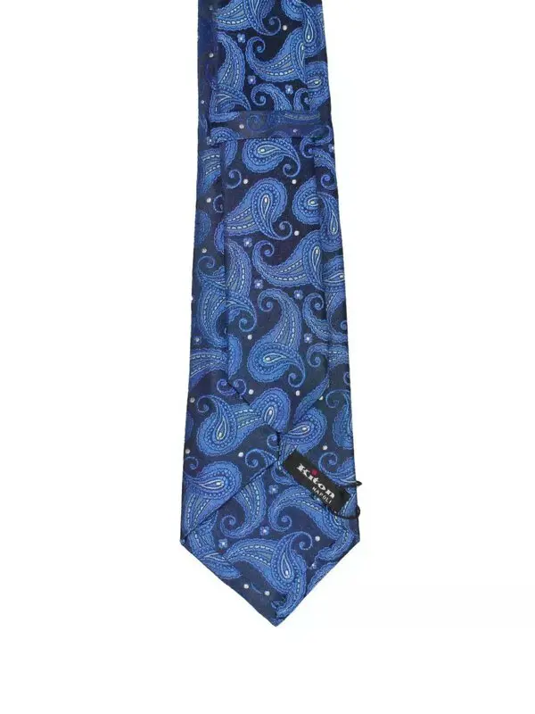 Kiton Paisley-patterned Silk Necktie - Blue