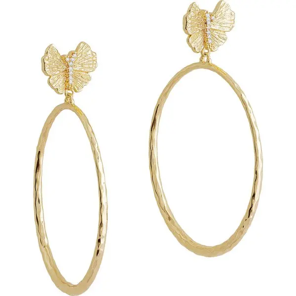 ANABEL ARAM JEWELRY Butterfly Hoop Earrings - Gold