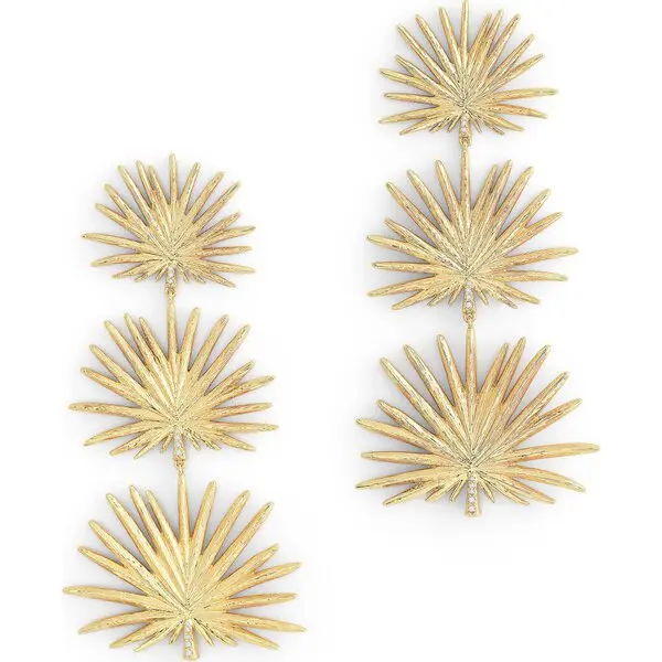 ANABEL ARAM JEWELRY Triple Fan Drop Earrings - Gold Large