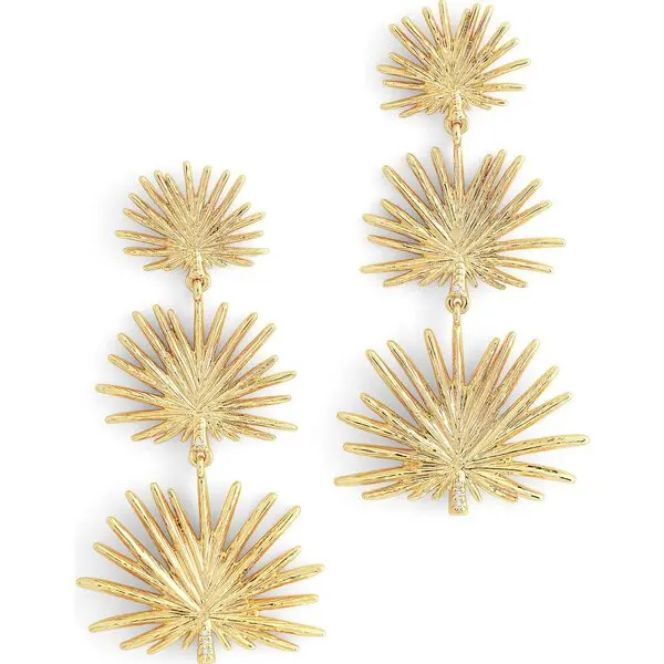 ANABEL ARAM JEWELRY Triple Fan Drop Earrings - Gold Small