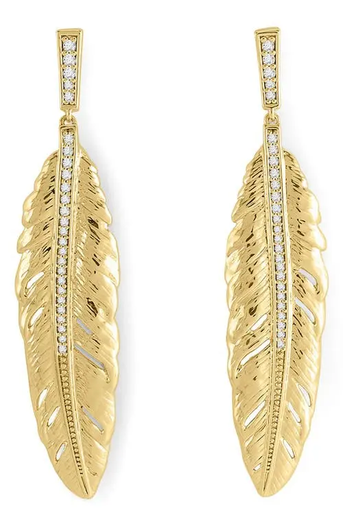 ANABEL ARAM JEWELRY Feather Drop Earrings - Gold