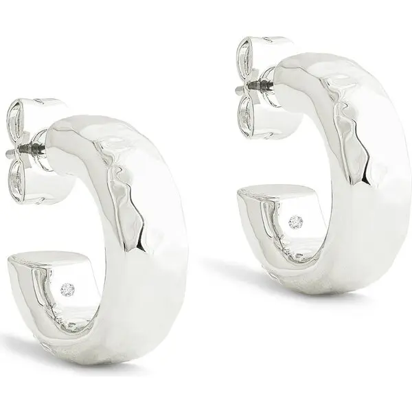 ANABEL ARAM JEWELRY Farrier Huggie Hoop Earrings - Silver