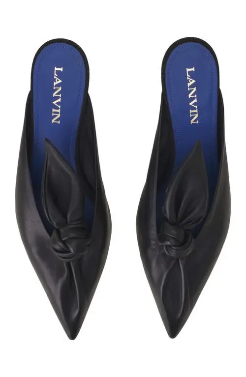 LANVIN Midnight Step Leather Mule - Black