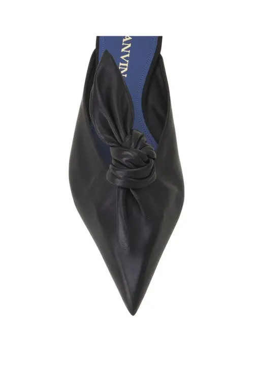 LANVIN Midnight Step Leather Mule - Black