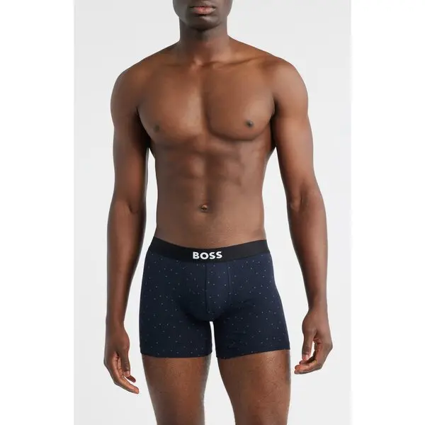 BOSS Assorted 3-pack Power Stretch Cotton Boxer Briefs - Navy/grey Assorted